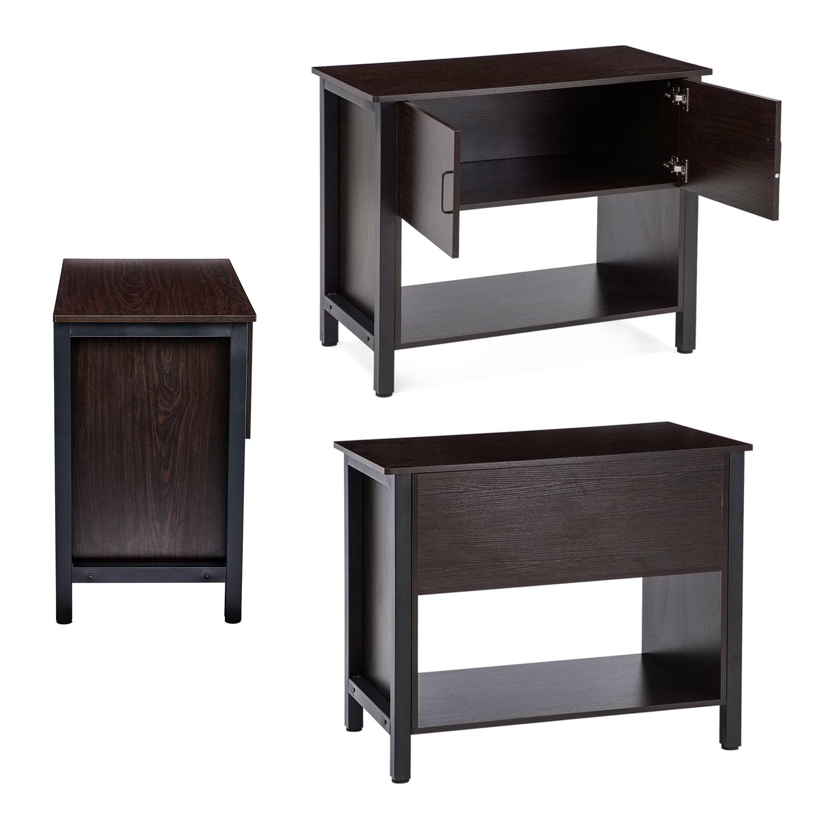 Fish Tank Stand Metal Aquarium Stand with Cabinet Aquarium Turtle Tank 36.6" x 18.9" x 30.7" for 40 Gallon（Aquarium Not Included）
