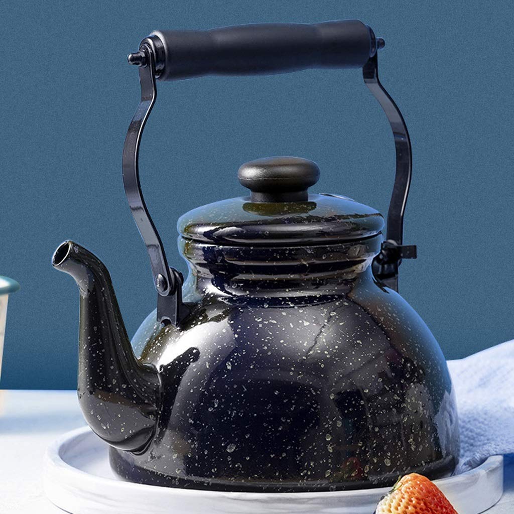 Enamel Kettle Blue Starry Sky Kettle Gas Large Capacity Teapot Whistling Teapot With Anti-scald Handle (2.5L, 84.5OZ) Multifunctional water kettle