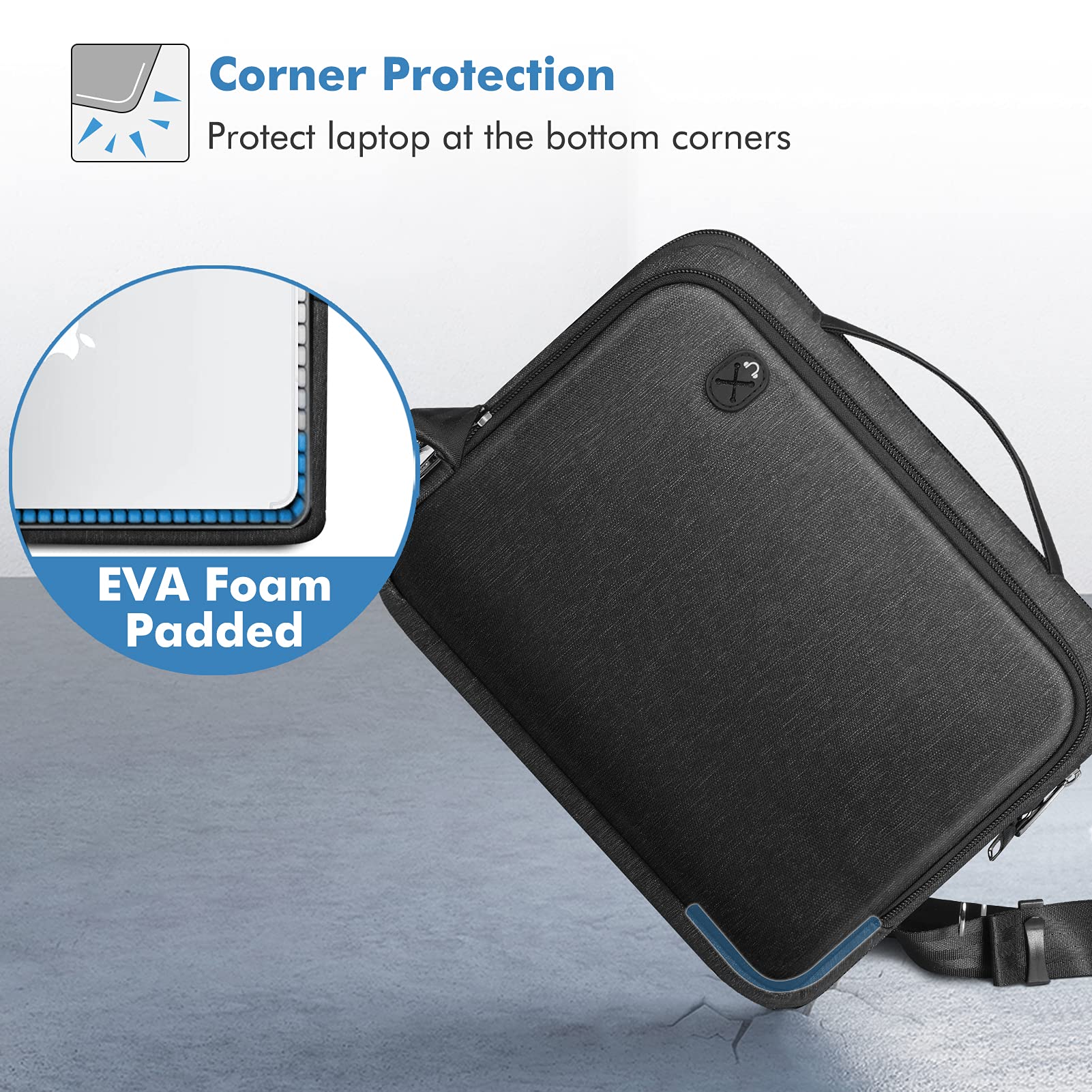 FINPAC Tablet Shoulder Bag for 11 Inch iPad Pro (4th/3rd/2nd/1st Gen) 2022-2018, 10.9 Inch iPad 2022, iPad Air 5/4, 10.2 Inch iPad, Padded Carrying Case for Surface Go, Galaxy Tabs, Black