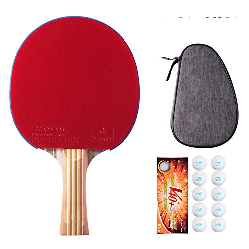 Hewen-Ping Pong Set Ping-Pong Paddle Tennis Training Set Ping Pong Bat Set with 1 Rackets, 10 Balls and 1 Racket Case Table Tennis Bat (Size : Long)