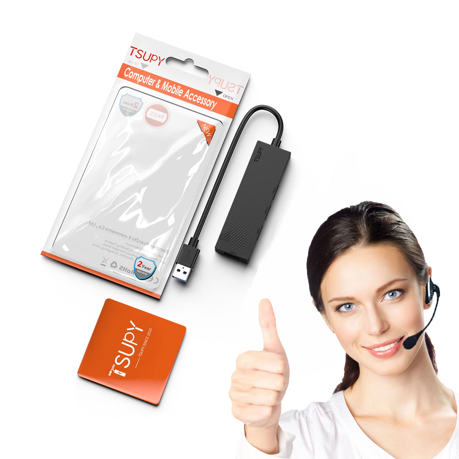 TSUPY USB 3.0 Hub Multi USB Data HUB Ultra-Slim USB HUB USB Multiport Extender