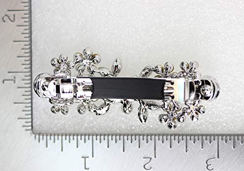Faship Gorgeous Black Crystal Flower hair Barrette