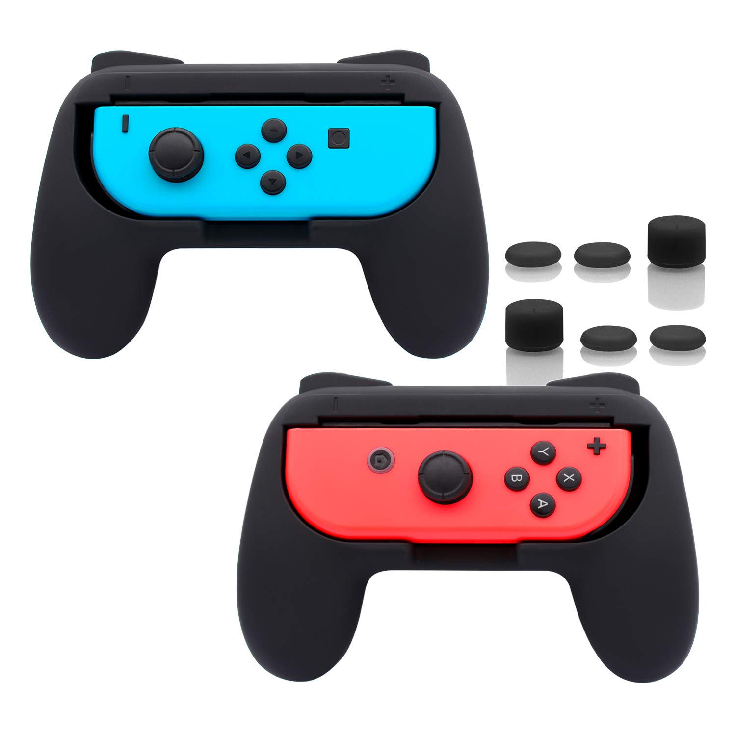FASTSNAIL Grips Compatible with Nintendo Switch for Joy Con & OLED Model for Joycon, Wear-resistant Handle Kit Compatible with Joy Cons Controllers, 2 Pack(Green and Yellow)