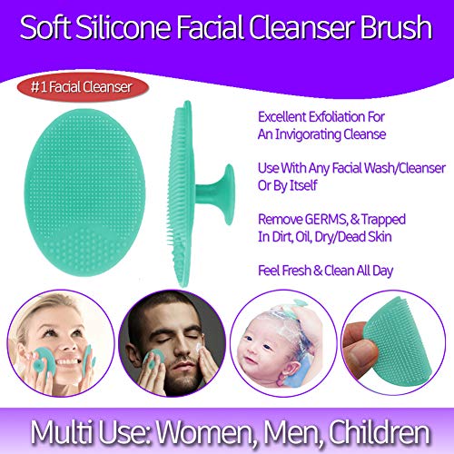 Zuzu Baba 6 Piece Full Body Spa Kit Scalp Massager Silicone Back Scrubber Facial Cleanser Nail Brush Hair Catcher Multifunction Women Men Kids Pets Bundle. Massage Exfoliating Cleansing.