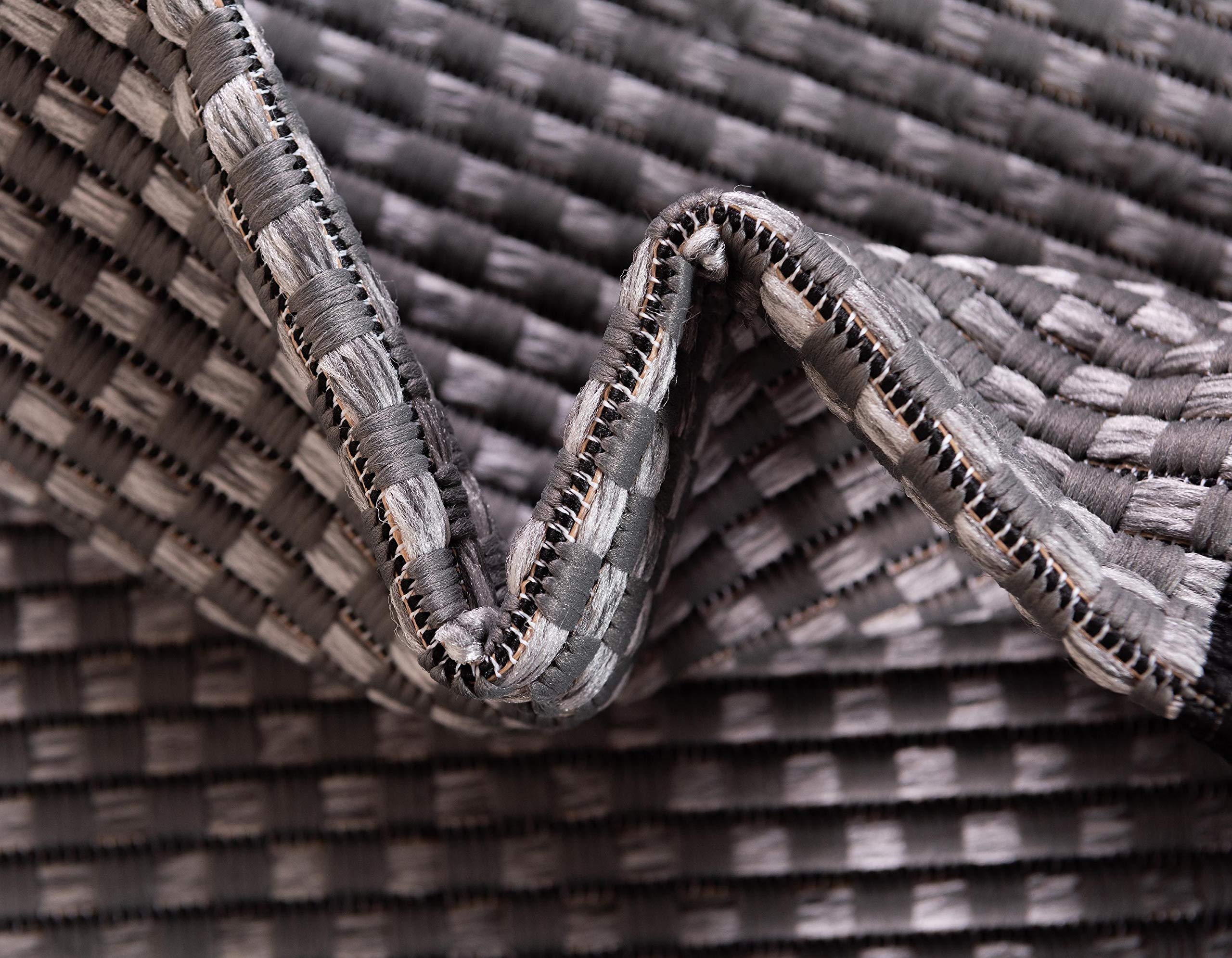 Unique Loom Outdoor Border Collection Area Rug - Multi Border (3' 3" x 5' 1" Rectangle, Gray/ Black)
