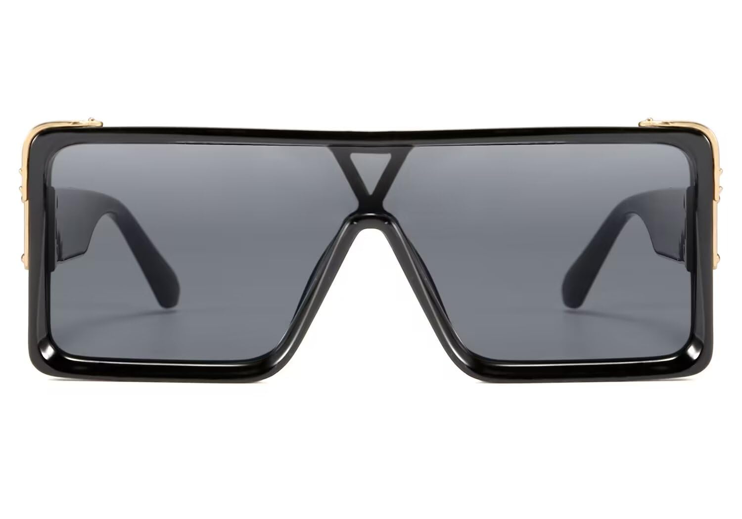 FEISEDY One Piece Square Sunglasses Women Men Metal Buckle Design B2540