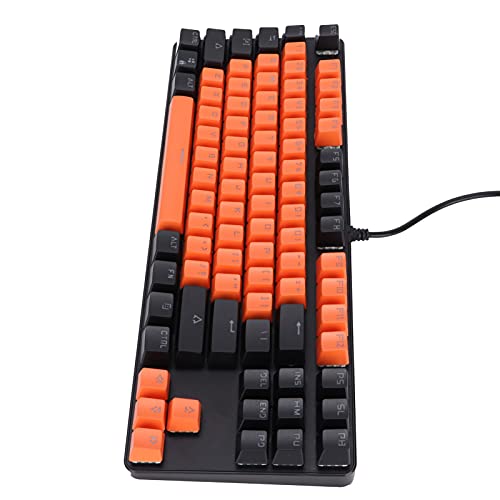 Mechanical Keyboard, Blue Switch Two‑Tone Keycap, Ergonomic Design, Portable 87 Keys Gaming Keyboard, for Desktop Computer PC Games Office