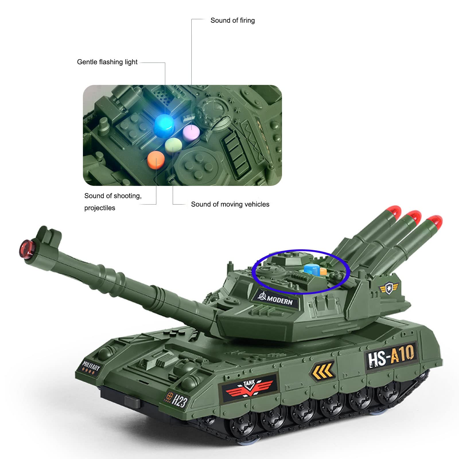 Military Toy Tank Set for Kids, Military Transport Tank and 6PCS Army Vehicles