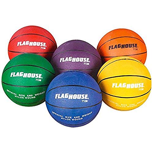 FlagHouse Flying Colors Rubber 6 Basketball Set, Size 7