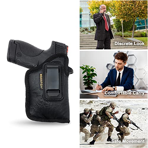 Houston Gun Holsters IWB Optical Gun Holster by Houston Eco Leather Concealed Carry Soft Material FITS Black CHPP-57GL-RH CHPP-57GL-RH