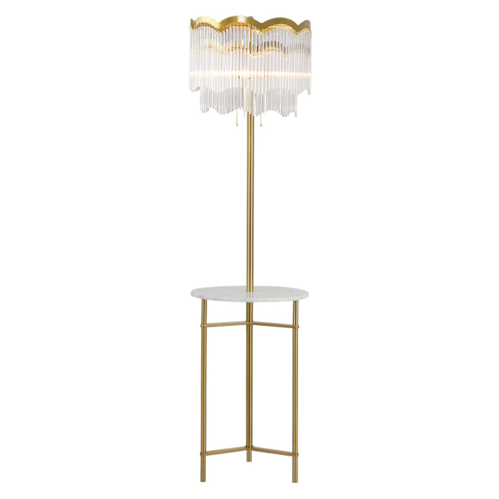 Floor Lamp Table 2 In1 Side Table and Floor Lamp Nordic Luxury Crystal Standing Lamp for Bedroom Living Room Office Reading