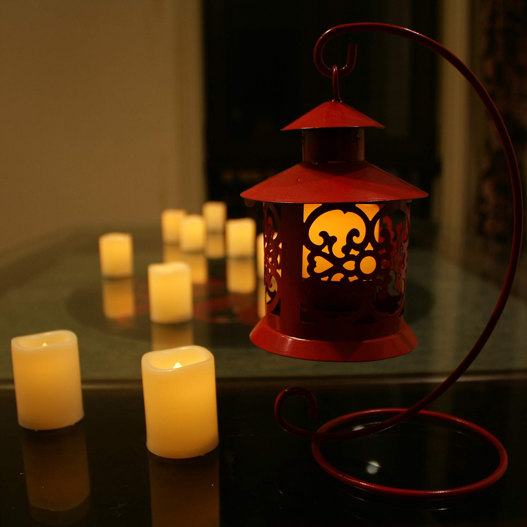 Flameless LED Battery Operated Votive Candles with Timer Flickering Plastic Votives Night Lights for Home Garden Wedding Party Christmas Halloween Decorations Pumpkin Light, Batteries Included, 6 Pack