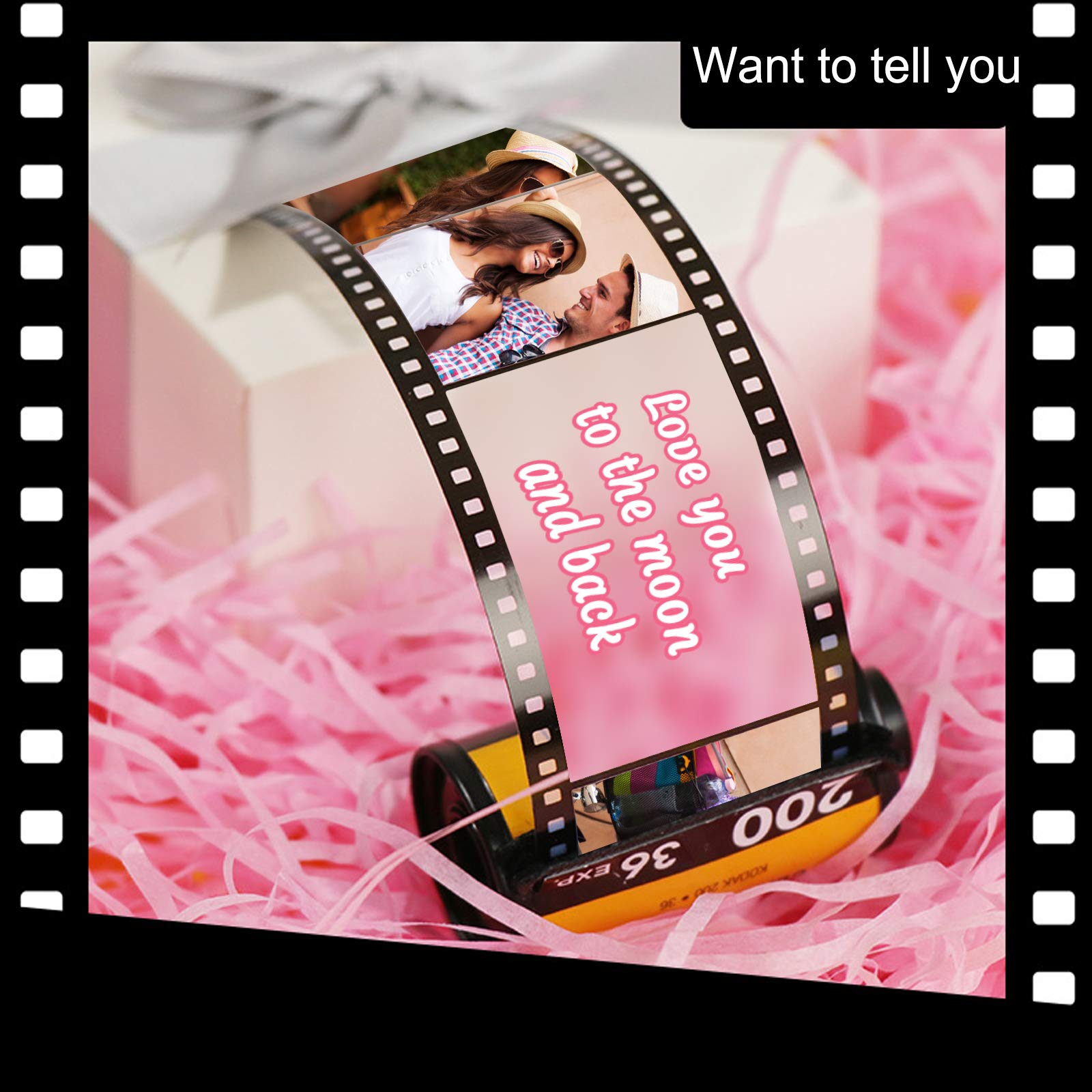 Personalized Custom Photo Picture Camera Film Roll Keychains with Photo Reel Album, Personalized Gifts with MultiPhoto