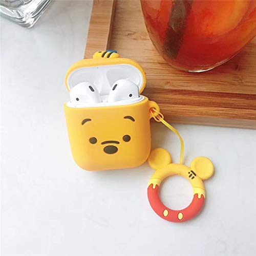 ZAHIUS Silicone Case Funny Cover Compatible for Apple Airpods 1&2[3D Cartoon Pattern][Designed for Kids Girl and Boys](Winnie)