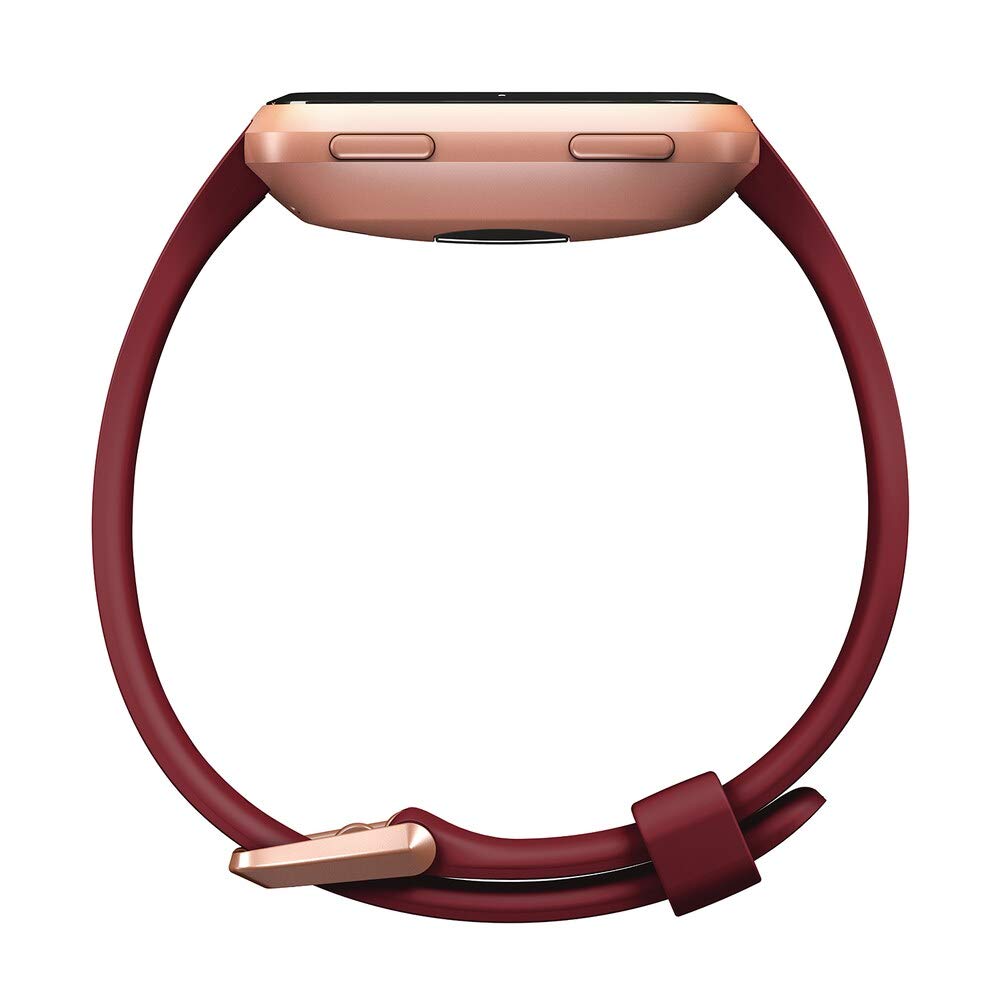Fitbit Versa Smartwatch with Limited Edition Ruby Band, Ruby/Rose Gold Aluminium, One Size (S & L Bands Included)