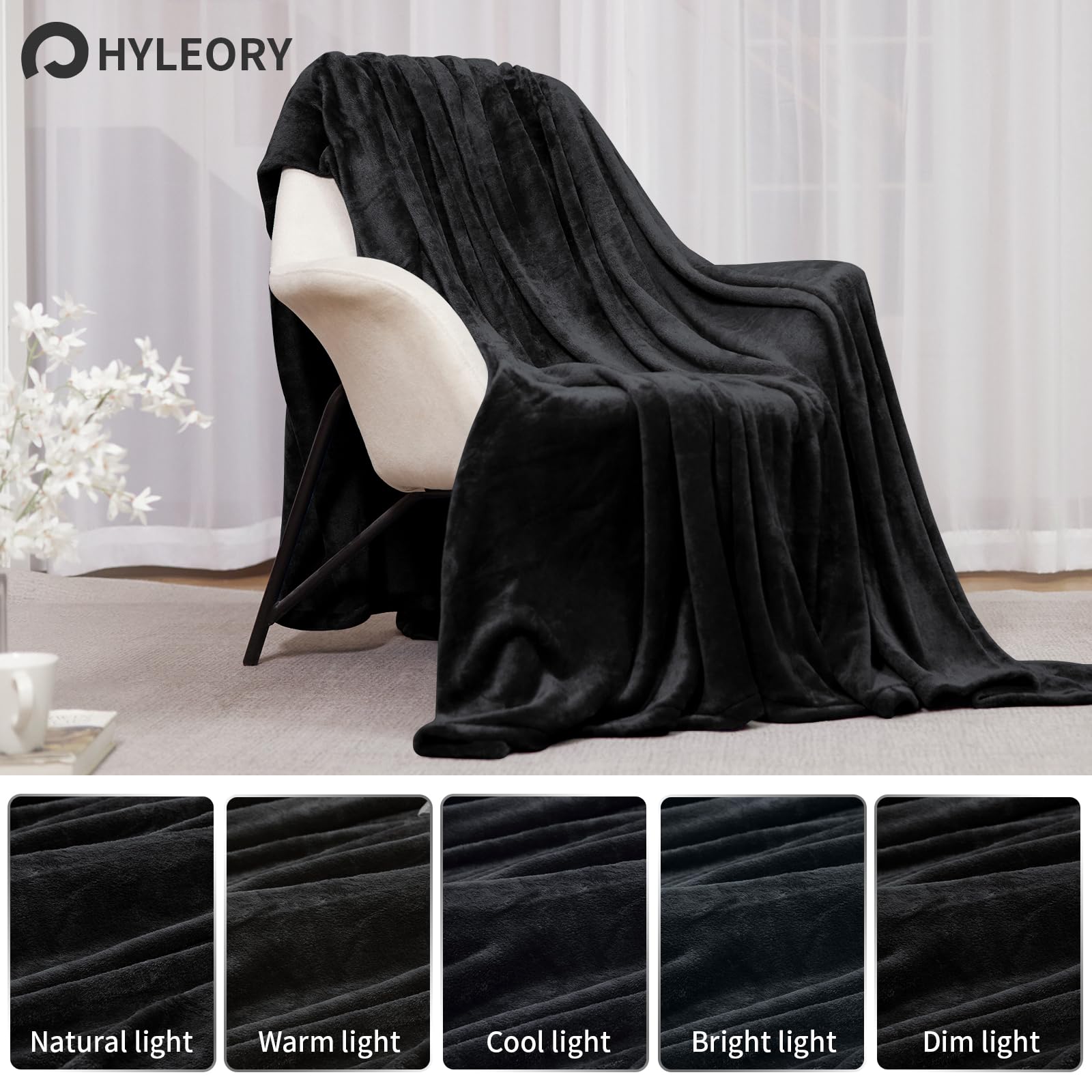 Fleece Blanket Queen Size White Bed Blanket for Couch, Bed, Camping, Travel-Plush Cozy Fuzzy Blanket 90"x90",Super Soft & Warm Blankets for All Season