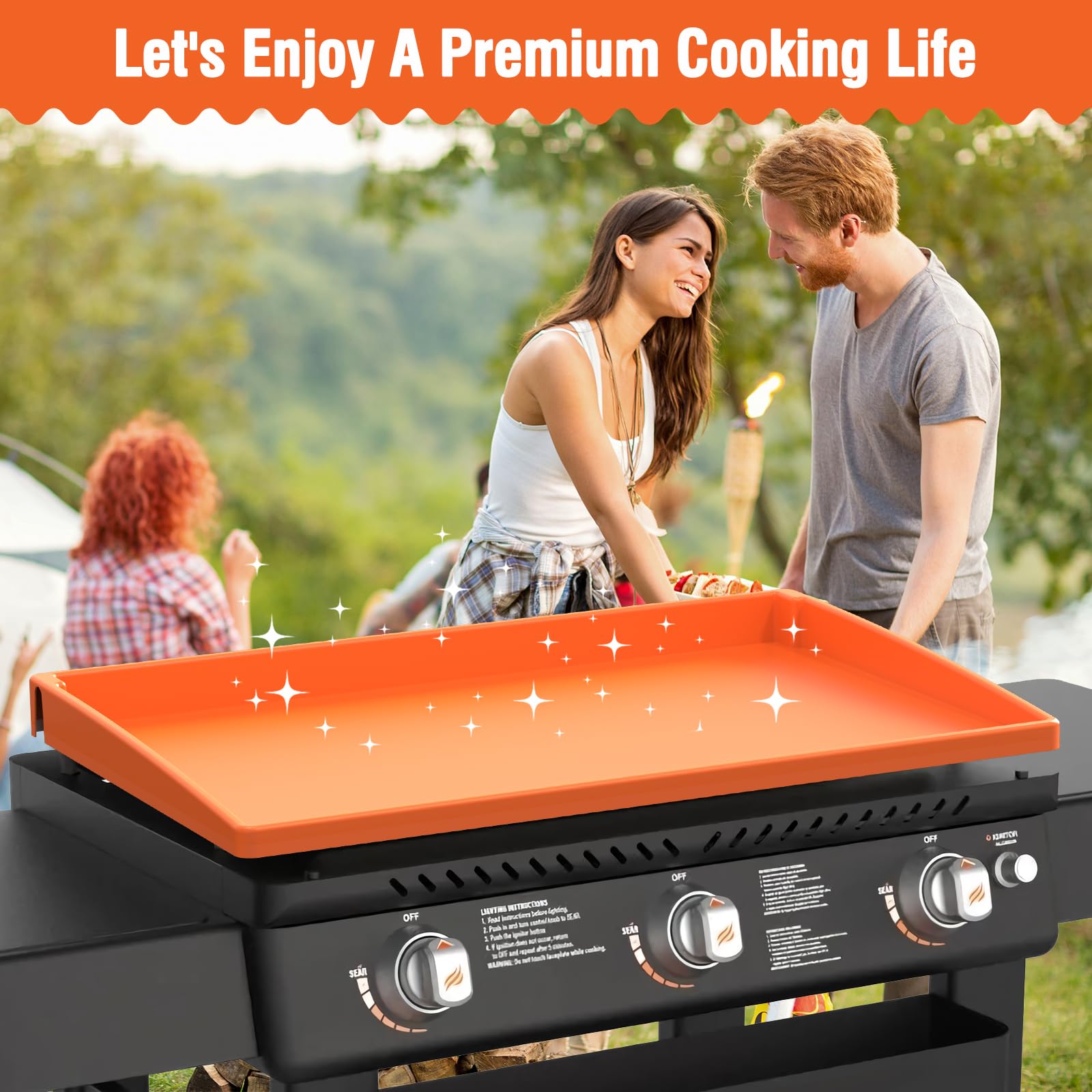 ERABAY 28" Slicone Griddle Cover for Blackstone, Food Grade Silicone Griddle Cover, Upgrade Full-Edge Protection Silicone Grill mat