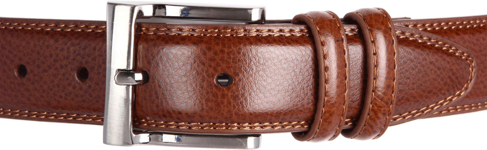 Florsheim Men's Pebble Grain Leather Belt 32MM, Cognac, 36