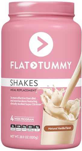 Flat Tummy Tea Meal Replacement Shake – Vanilla, 20 Servings, EBT Eligible - Plant Based Protein Powder for Women – Vitamins & Minerals - Dairy Free, Gluten Free, Keto-Friendly Shakes - 1.76 Pound (Pack of 1)