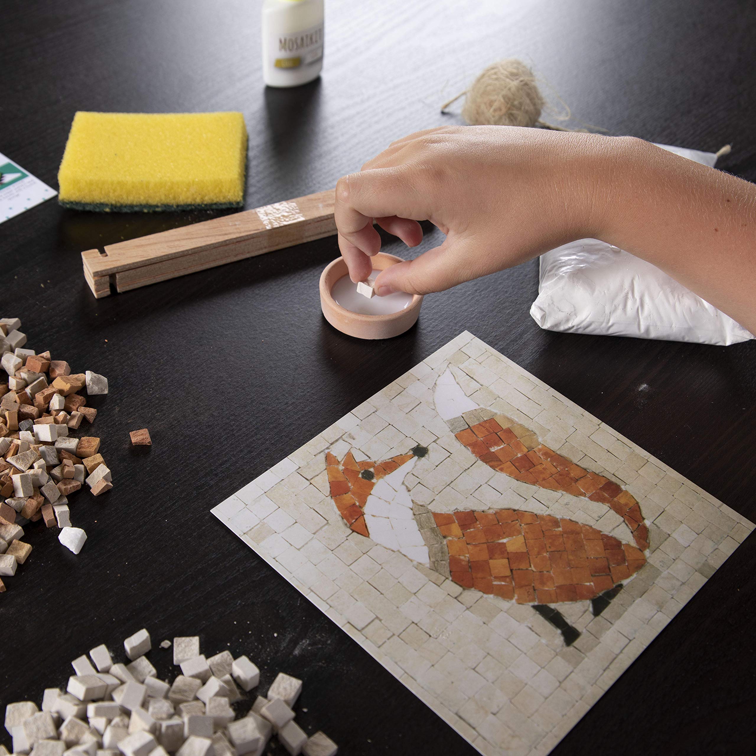 Fat Brain Toys Make a Real Mosaic Fox - DIY Arts & Crafts Kit for Kids Ages 8+