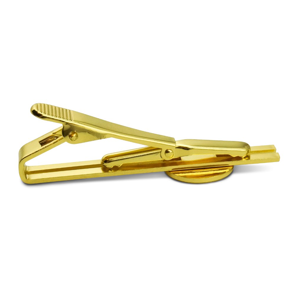 Firefighter Fire Rescue Maltese Cross Round Tie Bar Clip Clasp Tack Gold Color Plated