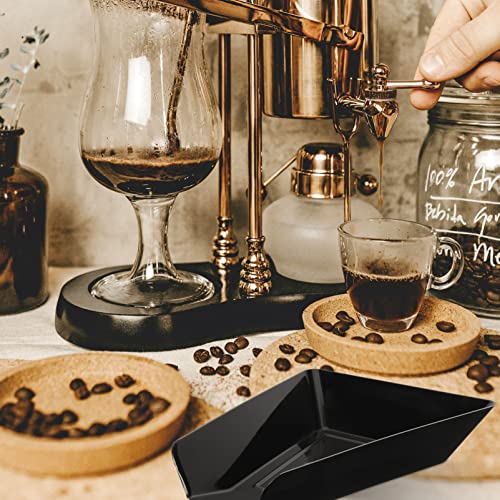 Zerodeko 2 Pcs Coffee Cupping Sample Tray Reusable Plate Plastic Dish for Scooping and Weighing Coffee Beans Home Kitchen Use Black 200g