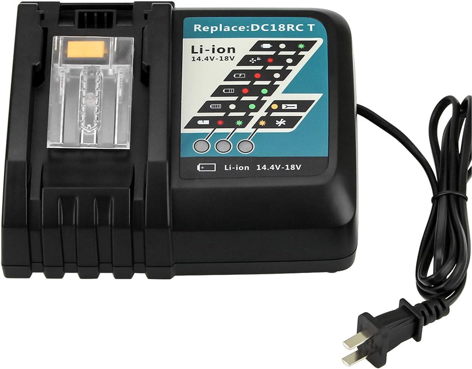 Fast DC18RC Charger Compatible with Makita 14.4V 18V Lithium-Ion Battery BL1815 BL1830 BL1840 BL1845 BL1850 BL1860 Replacement for Makita DC18RC Battery Charger