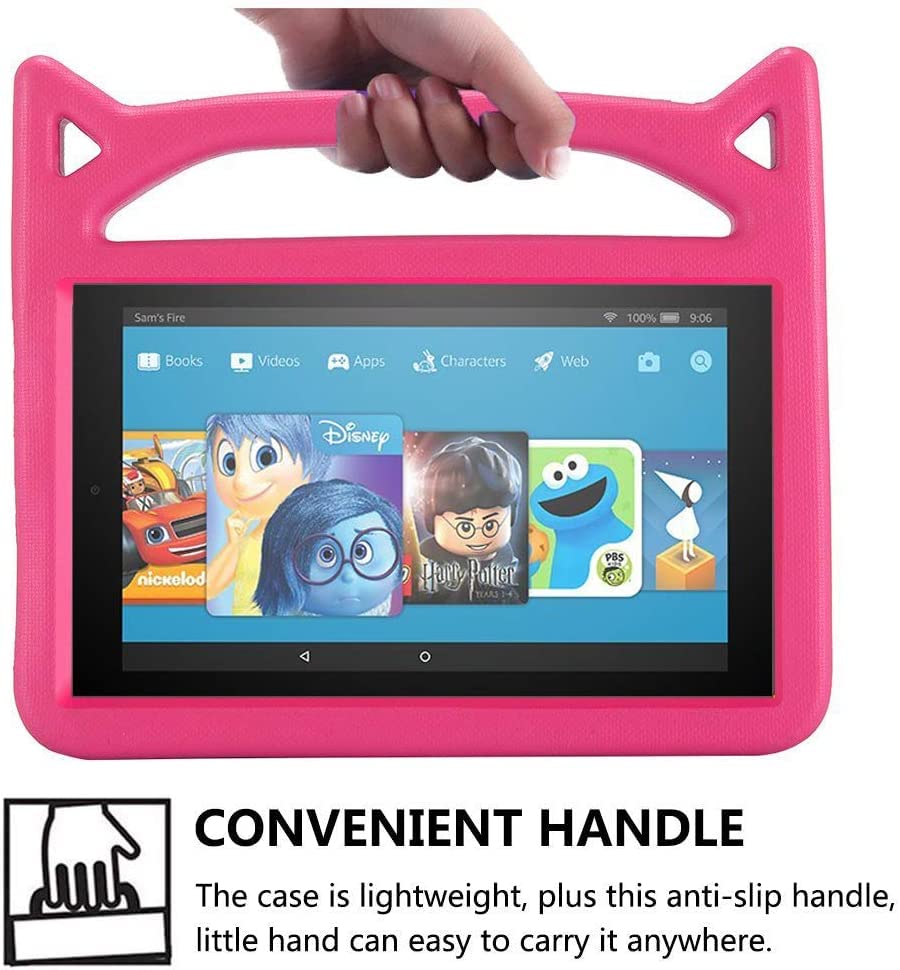 Fire HD 10 Case & Fire HD 10 Plus Kids Cases (11th Generation,2021 Release), BORXJNM Lightweight ShockProof Kid-Proof Cover with Stand for Amazon Kindle Fire HD 10 Kids Tablet & Kids Pro Tablet - Pink