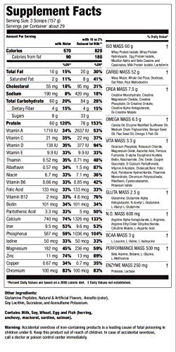 Ultimate Nutrition ISO Mass Xtreme Gainer, Isolate Protein Powder with Creatine - Weight Gain Serious Lean Muscle Mass with 60 Grams of Protein, Banana, 30 Servings