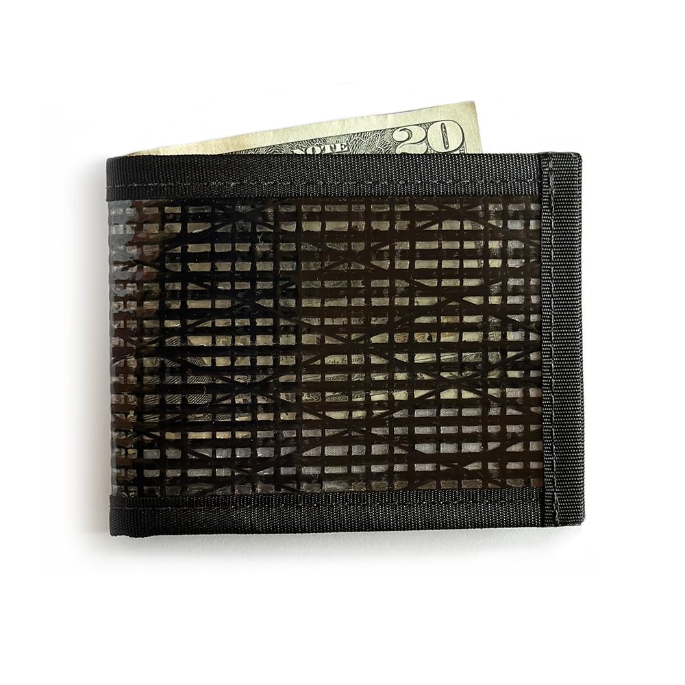 Flowfold Recycled Sailcloth Wallets - Vanguard Bifold Wallet, Front Pocket Wallet, Slim Minimalist Wallets Made in USA (Black Sailcloth)