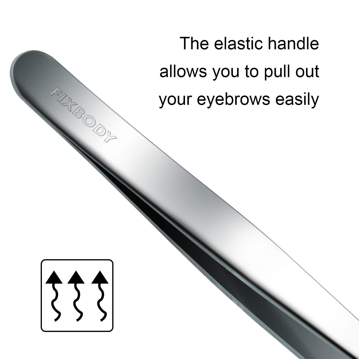 FIXBODY Stainless Steel Eyebrows Plucking Tweezers, Precision Slant and Pointed Eyebrows Tweezer Set for Ingrown Hair, Silver