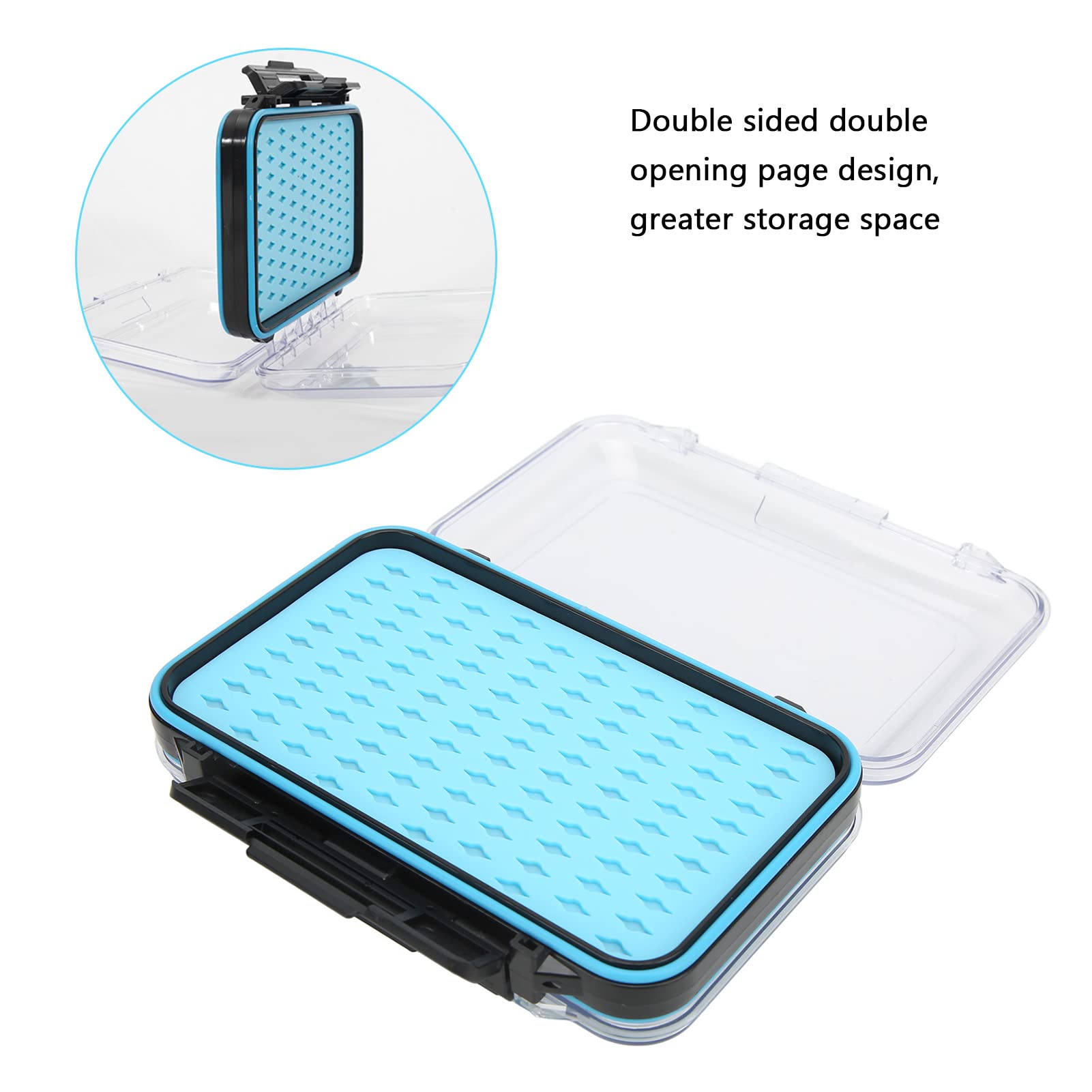 Fishing Accessories and Tools Kit Fishing Box Transparent Double Sided Portable ABS Impact Resistant Waterproof Silicone Lure Tackle Box