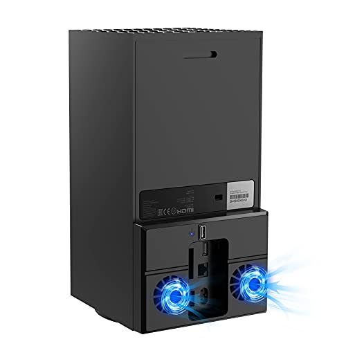 FASTSNAIL Vertical Cooling Fan for Xbox Series X, USB Powered Cooling Stand with Dual Fans and USB Port for Xbox Series X Console
