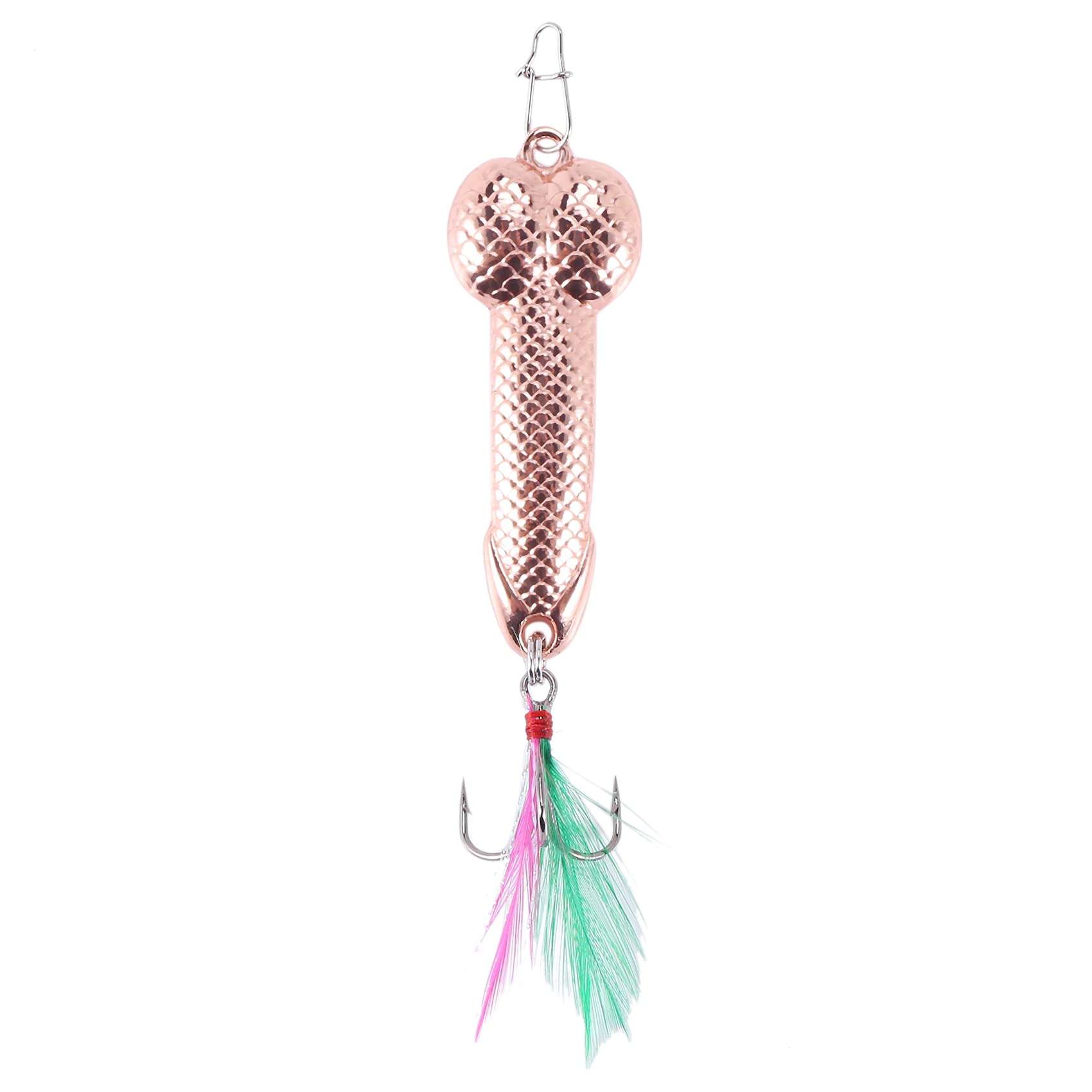Fayme 1Pcs Fishing Lures Tackle Hook Dick Spinner Spoon Pike VIB Wobble Tackle Hook(Rose Gold 21g)