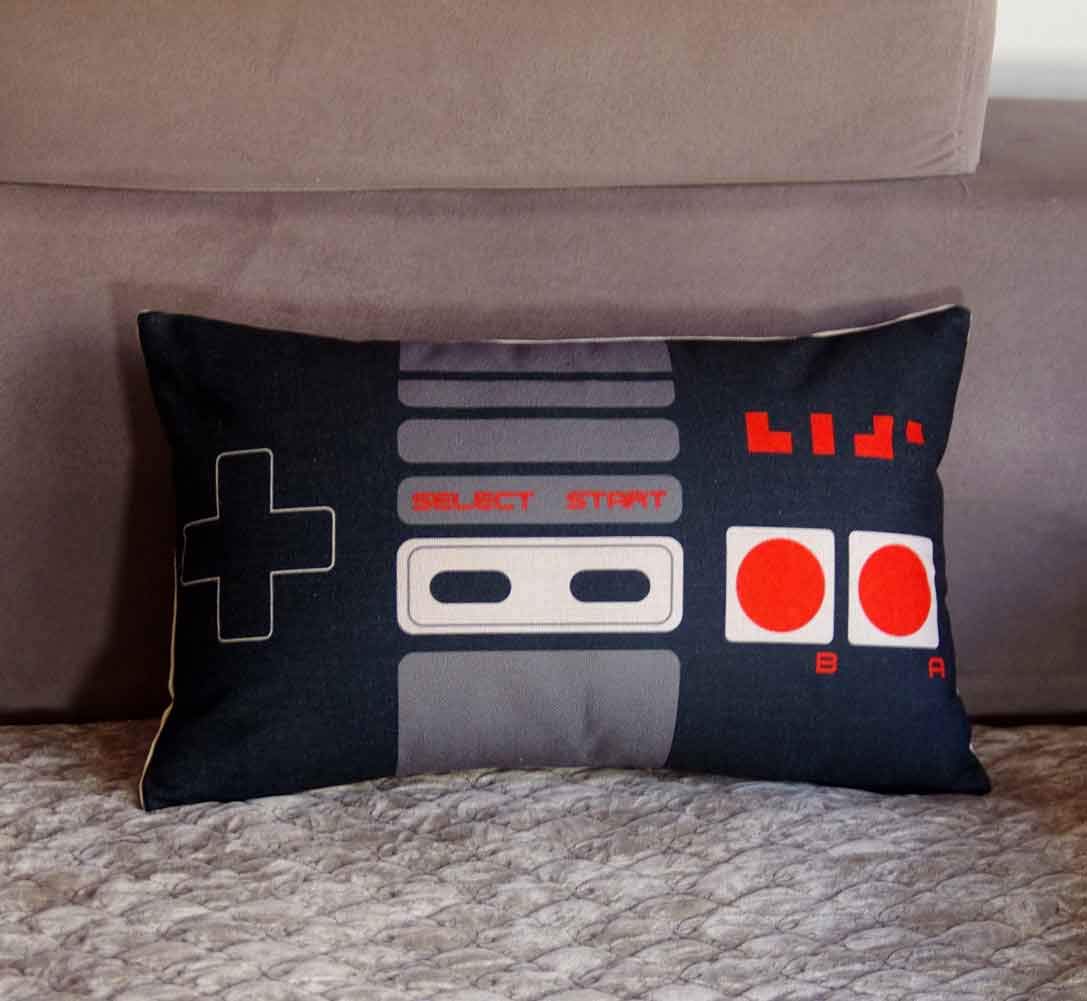 FAVDEC Decorative Game Pad Pillow Cover 12 Inches x 20 Inches, Throw Pillow Cover with Gamepad Pattern, Cover only