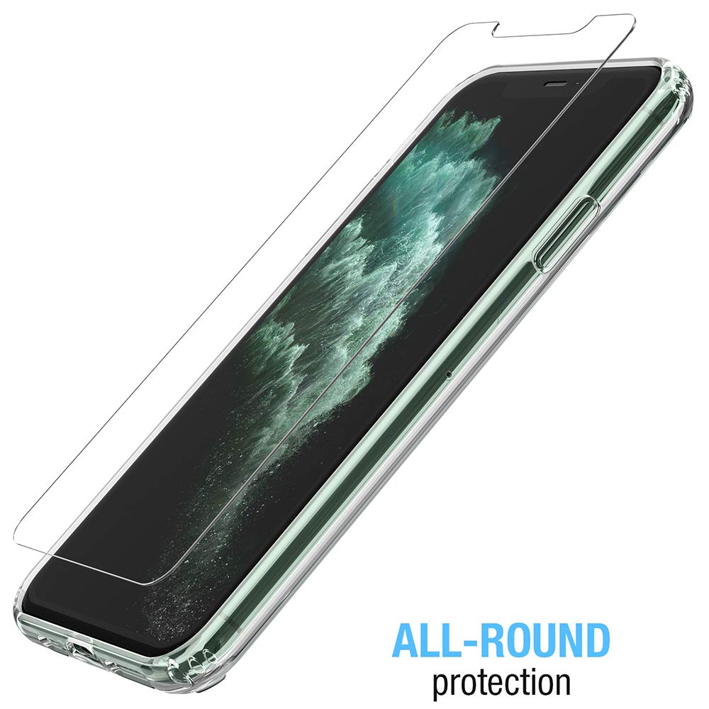 FlexGear Case for iPhone 11 Pro with 2X Tempered Glass Screen Protectors [Full Protection] - Crystal Clear