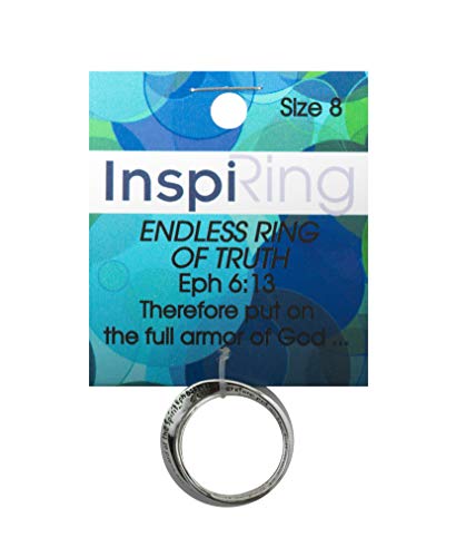 Ephesians 6:13 Silver Plated Women's Double Mobius Ring Size 8