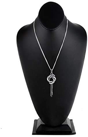 Fingalo Sterling Silver 925 Algerian Love Knot Pendant Necklace 18" Italian Triple Chain