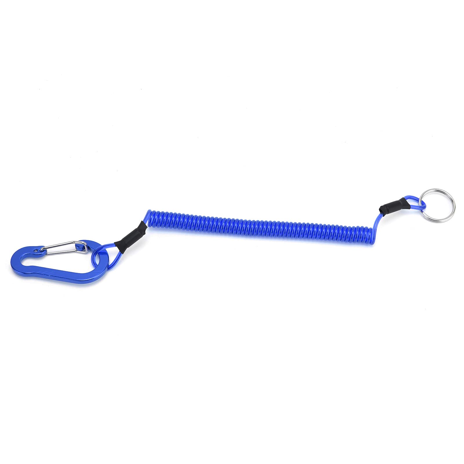 Fishing Lanyards, TPU Coating Material Spring Coil Keychain Practical Elastic for Offices for Homes for Workshops for Shopping Malls(blue)