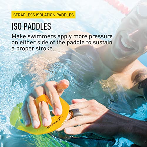 FINIS Iso Strapless Isolation Paddles - Swim Paddles for Lap Swimming - Swimming and Pool Accessories for Swim Training - Swim Gear for Beginners to Triathlon Athletes