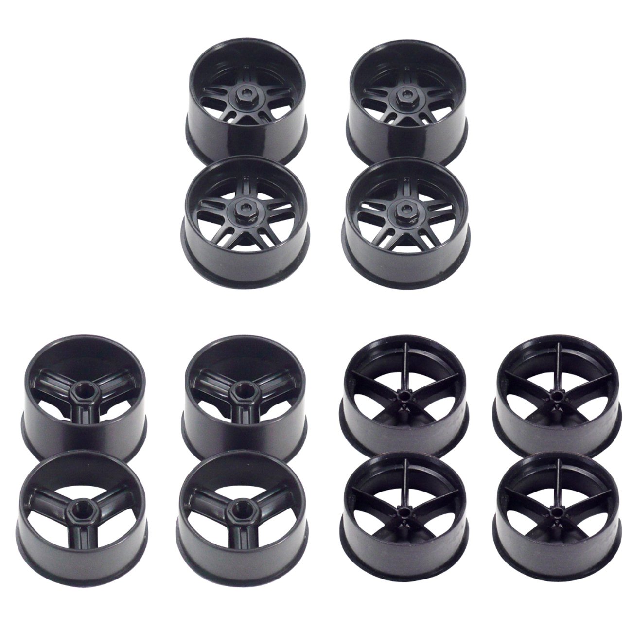 Tamiya Boys America INC 95244 JR Mini 4WD Carbon Wheel Set, Large