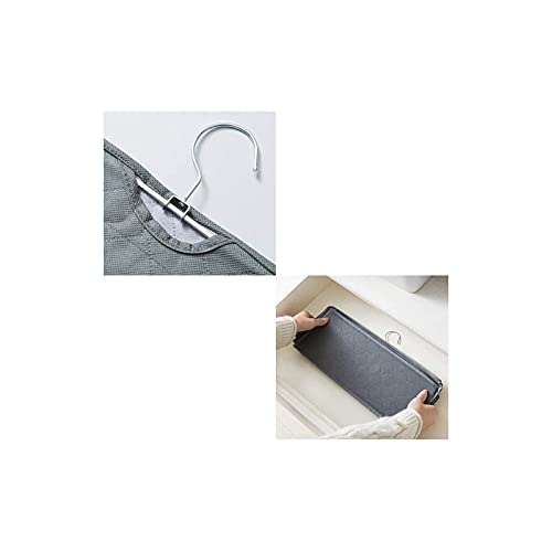 Hanging Handbag Purse Organizer, 3 Grids Pockets Foldable Hanging Bag, Space-Saving Storage Bag System, Suitable for Living Room Bedroom Family use (Gray)