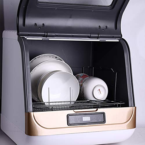 Qiucenmium Countertop Dishwasher, Portable Dishwasher 360° Dual Spray, 3 Washing Programs, 75°C Hot Air Drying, Compact Dishwashers for Small Apartments, Dorms