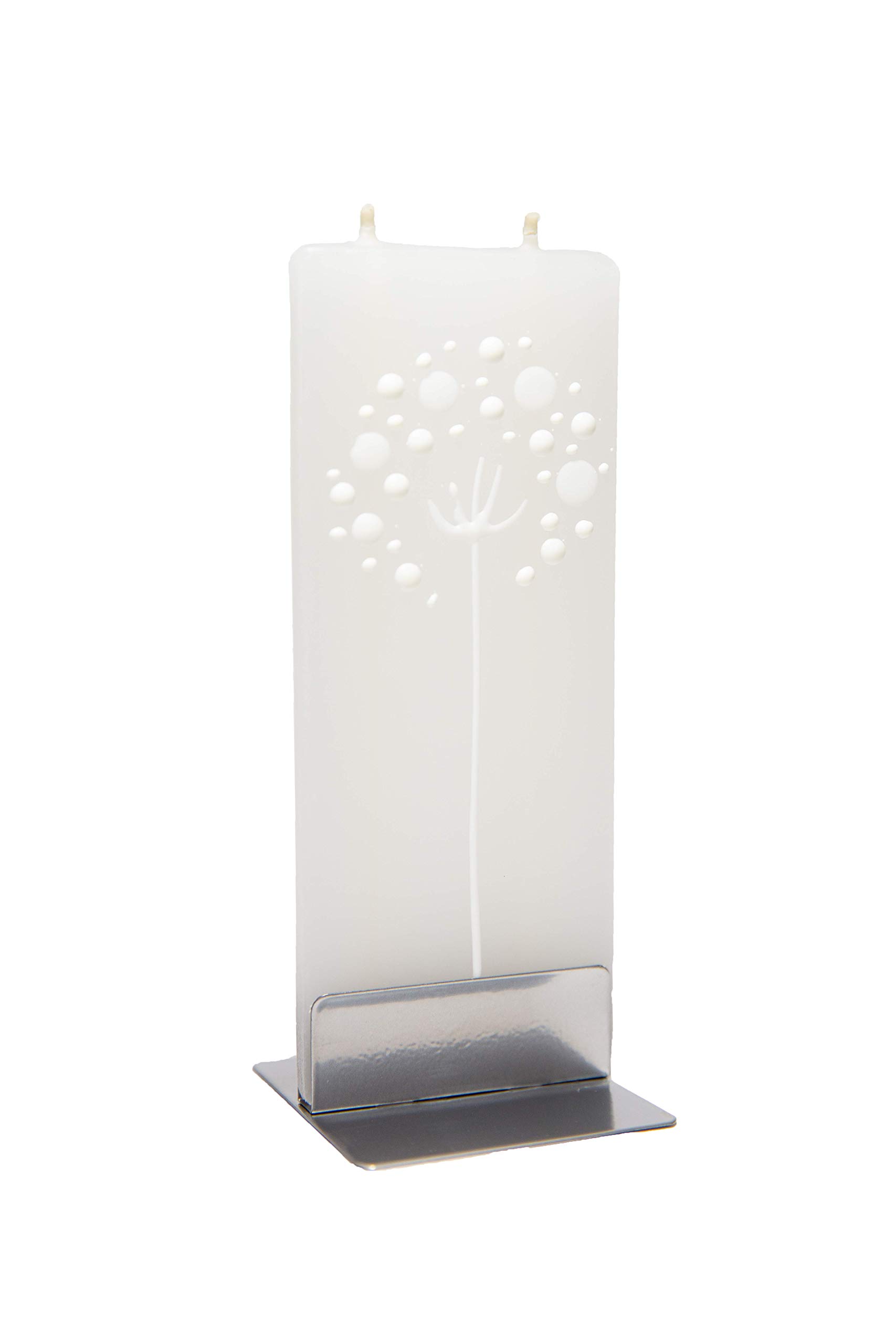 Flatyz Hand Painted Flat Candle | Unscented, Dripless, Smokeless, Decorative | Sunflower | Double Wick | Unique Gift Idea and Home Décor Accent | 6 inches