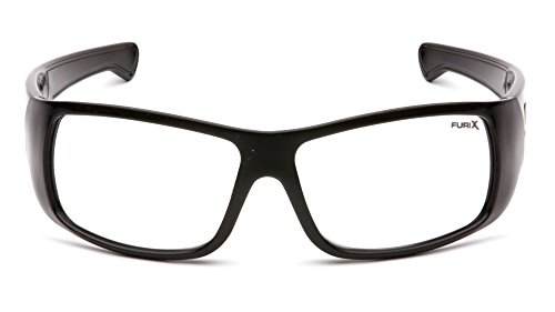 Pyramex Furix Safety Glasses, Black Frame/Clear Anti-Fog
