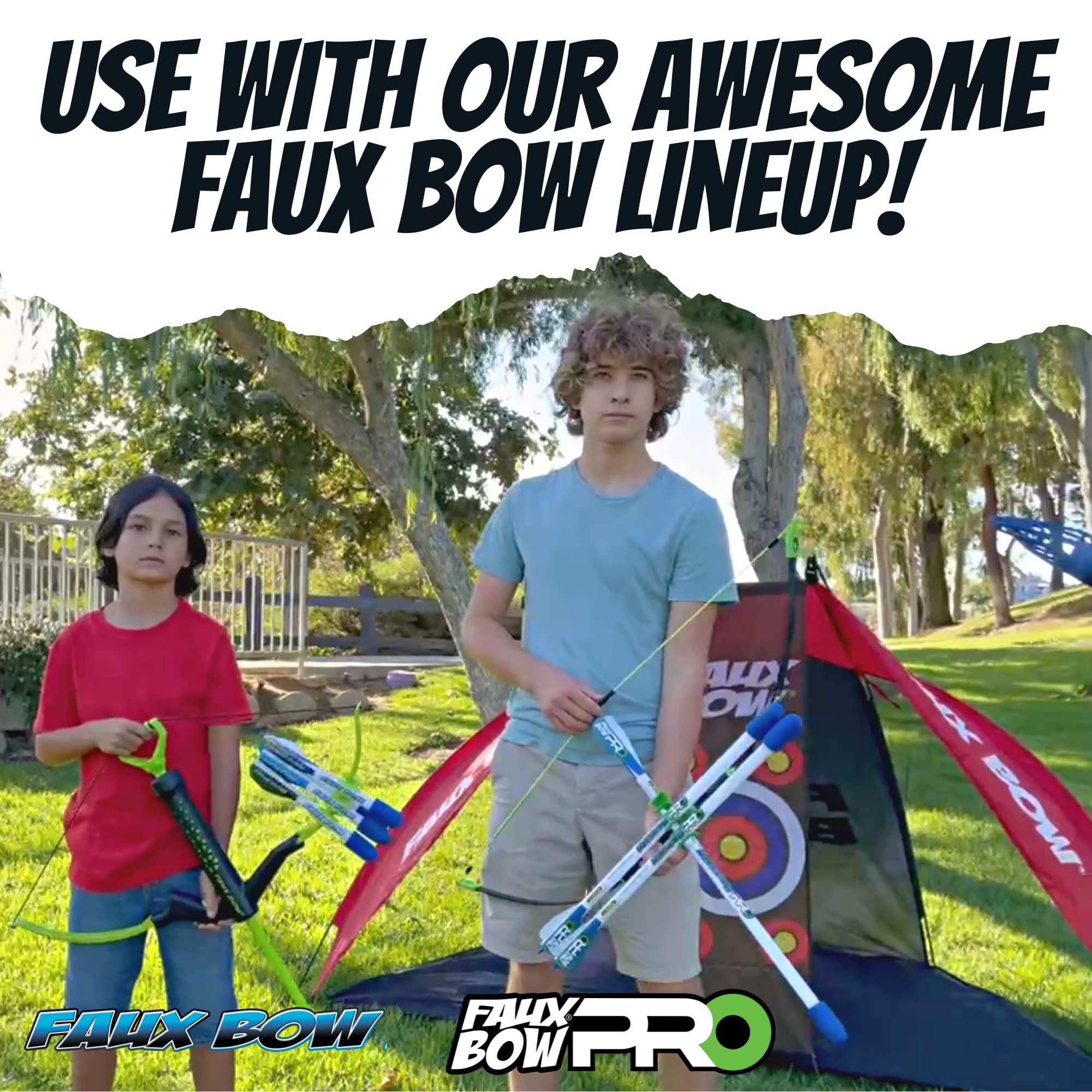 FAUX BOW Target Tent - Impact Bow and Arrow Targets for Backyard - Blaster Shooting Target - Foam Darts and Foam Arrows - Portable Target Tent Toy for Boys 4-8