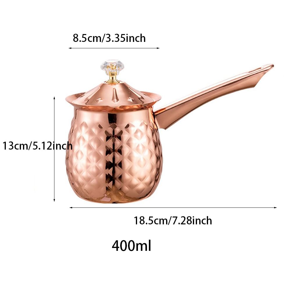 zaoalife Milk Warmer Pot Turkish Coffee Pot Hammered Coffee Maker Warmer Milk Stainless Steel Butter Melting Pot Mini Saucepan Chocolate Milk Warmer