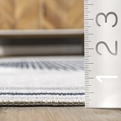 nuLOOM Camila Machine Washable Lunar Eclipse Ultra Thin Area Rug, 4' x 6', Grey