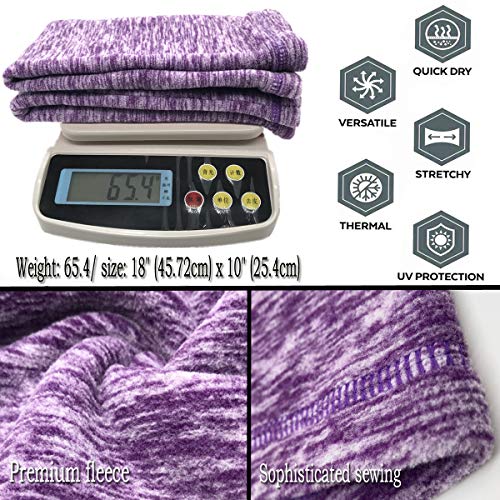 Fleece Thermal Neck Warmer/Neck Gaiter Face Scarf/Face Cover Winter Motorcycle Ski Face Mask - Cold Weather Ultimate Balaclava Half Mask (purple)