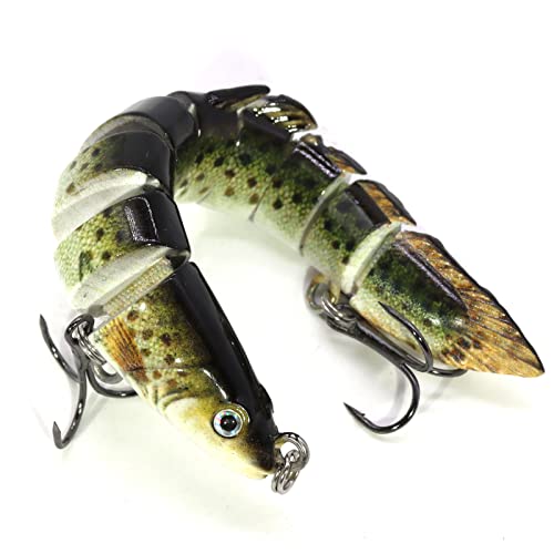 Fishing Lures for Freshwater 3pcs Animated Swimbaits for Bass, Catfish, Pike, Snakehead, Trout, Salmon (A-3.9",0.35oz)